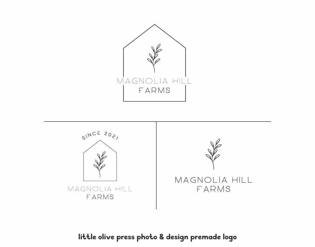 Premade Logo Farmhouse House Watermark Photography Realtor Vintage ...
