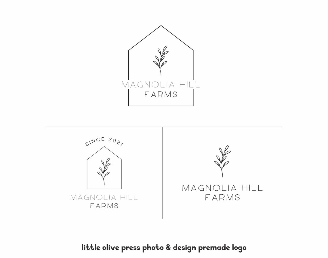 Premade Logo Farmhouse House Watermark Photography Realtor - Etsy