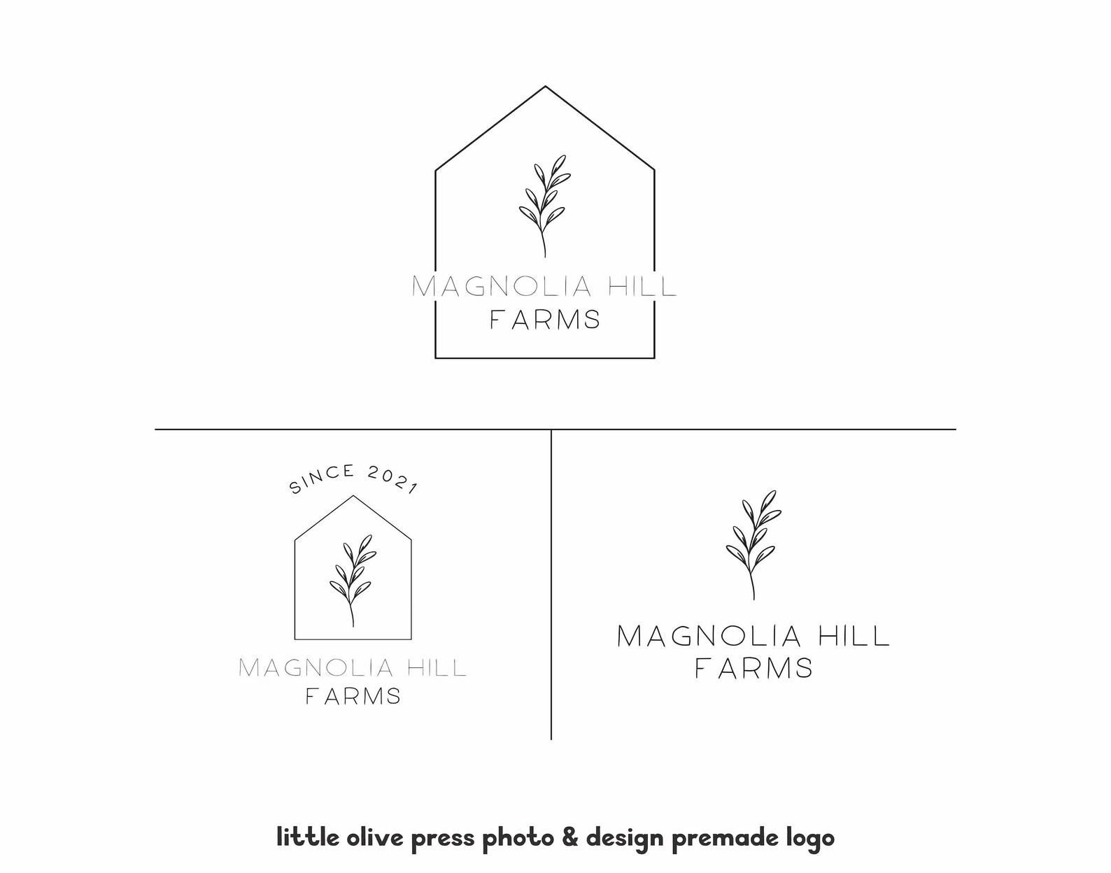 Premade Logo Farmhouse House Watermark Photography Realtor - Etsy