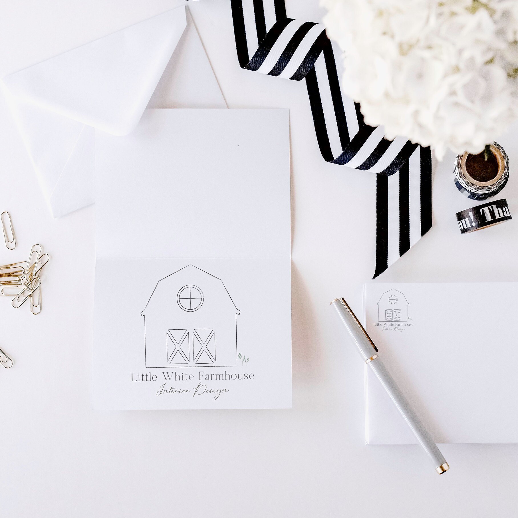 Premade Logo White Farmhouse Watermark Photography Antique | Etsy