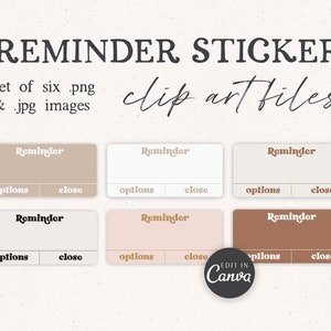 Boho Inspired Reminder Sticker Clipart Stickers Neutral Color Set of 6 ...