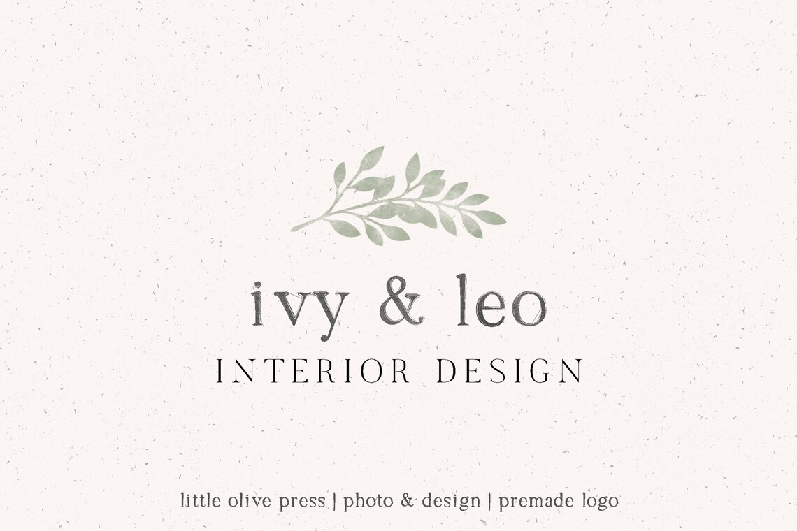 Premade Logo Greenery Watermark Photography Interior Design - Etsy