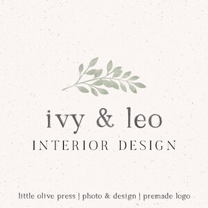 Premade Logo Greenery Watermark Photography Interior Design - Etsy
