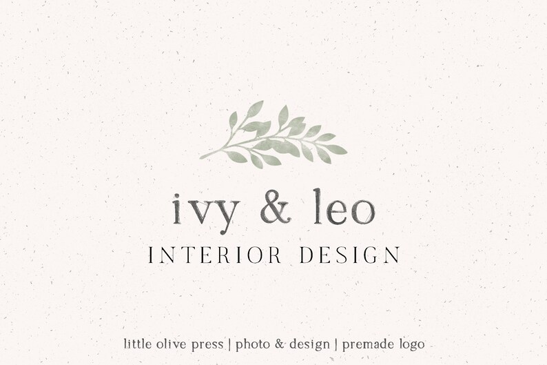 Premade Logo Greenery Watermark Photography Interior Design - Etsy