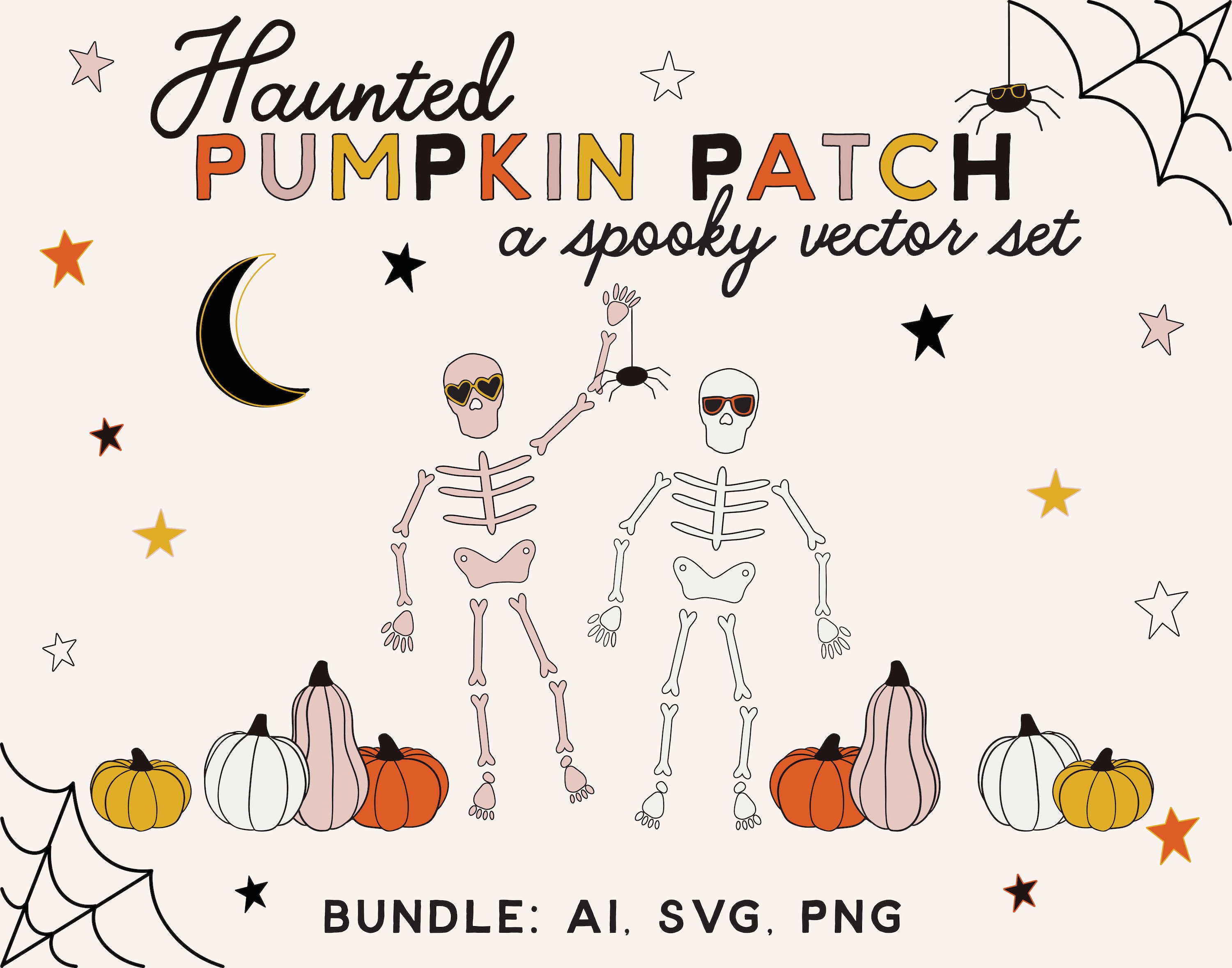 Vintage Inspired Minimalist Boho Hygge Vector Halloween Fall | Etsy