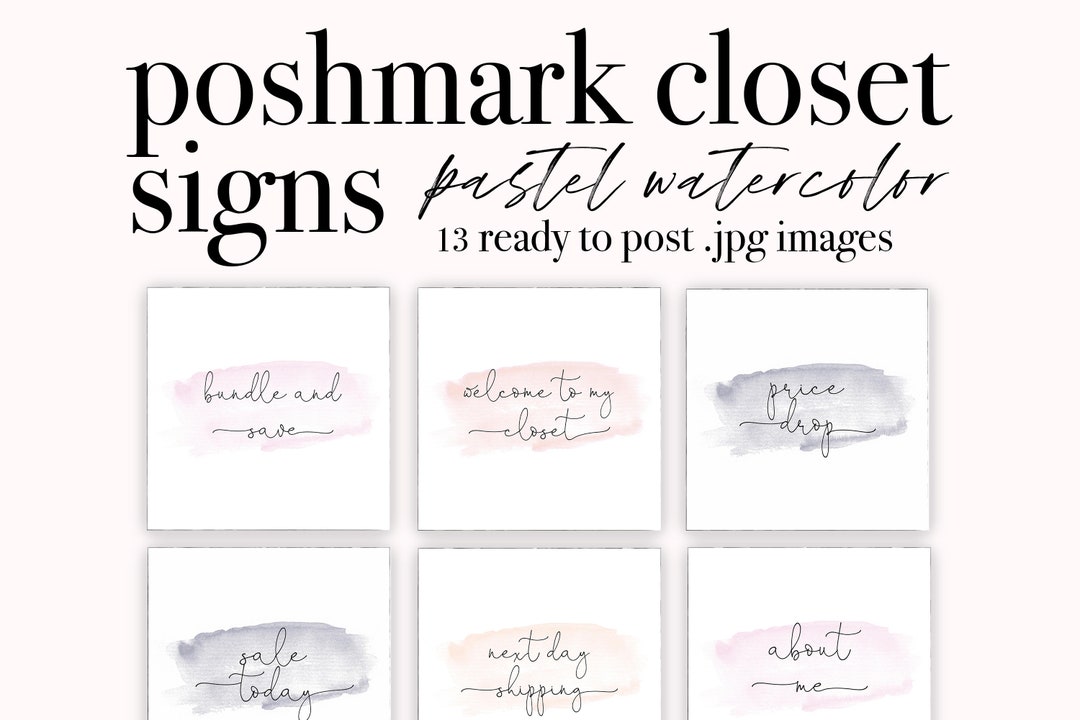Poshmark Pastel Watercolor Watermark Closet Store Signs //13 Ready to ...