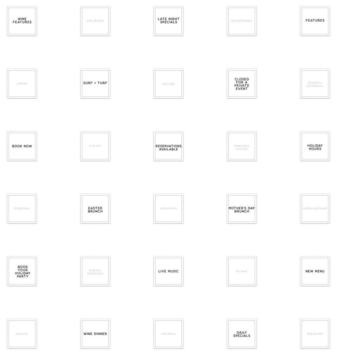 Restaurant and Cafe Instagram Quote Bundle, 90 Images - 30 Customizable ...