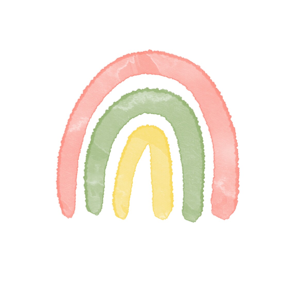 Boho Rainbow Watercolor Clipart Hand Drawn Painted Set of 20 - Etsy