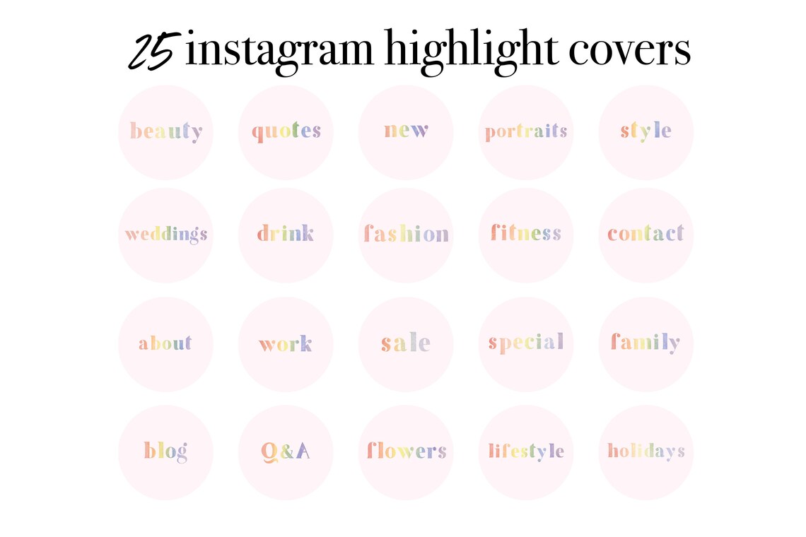 25 Boho Watercolor Rainbow Instagram Highlight Covers, Watercolor ...