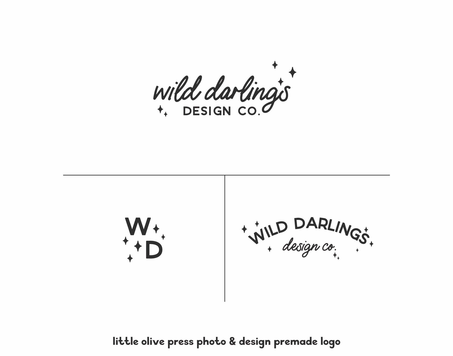 Premade Logo Stars Script Font Watermark Photography Etsy Shop - Etsy