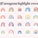 25 Boho Watercolor Rainbow Instagram Highlight Covers, Watercolor ...