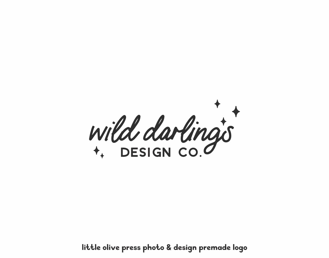 Premade Logo Stars Script Font Watermark Photography Etsy Shop - Etsy