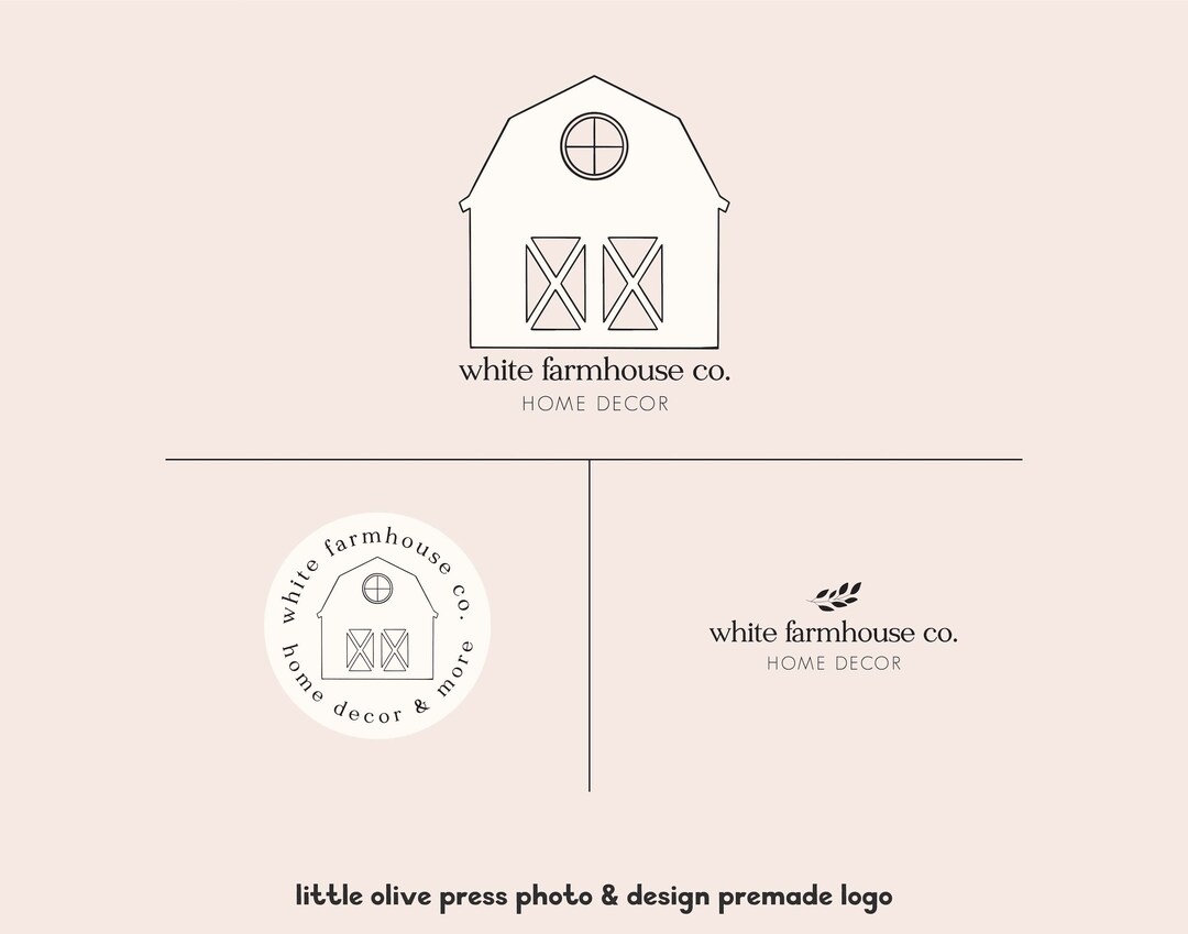 Premade Logo White Farmhouse Watermark Photography Antique Design ...