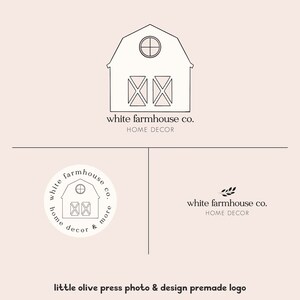 Premade Logo White Farmhouse Watermark Photography Antique Design ...