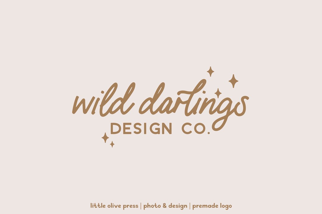 Premade Logo Stars Script Font Watermark Photography Etsy Shop - Etsy