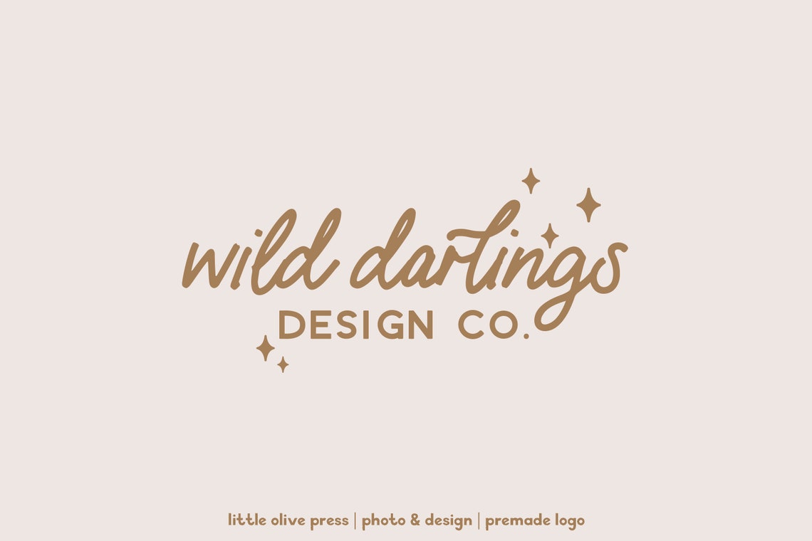 Premade Logo Stars Script Font Watermark Photography Etsy Shop | Etsy