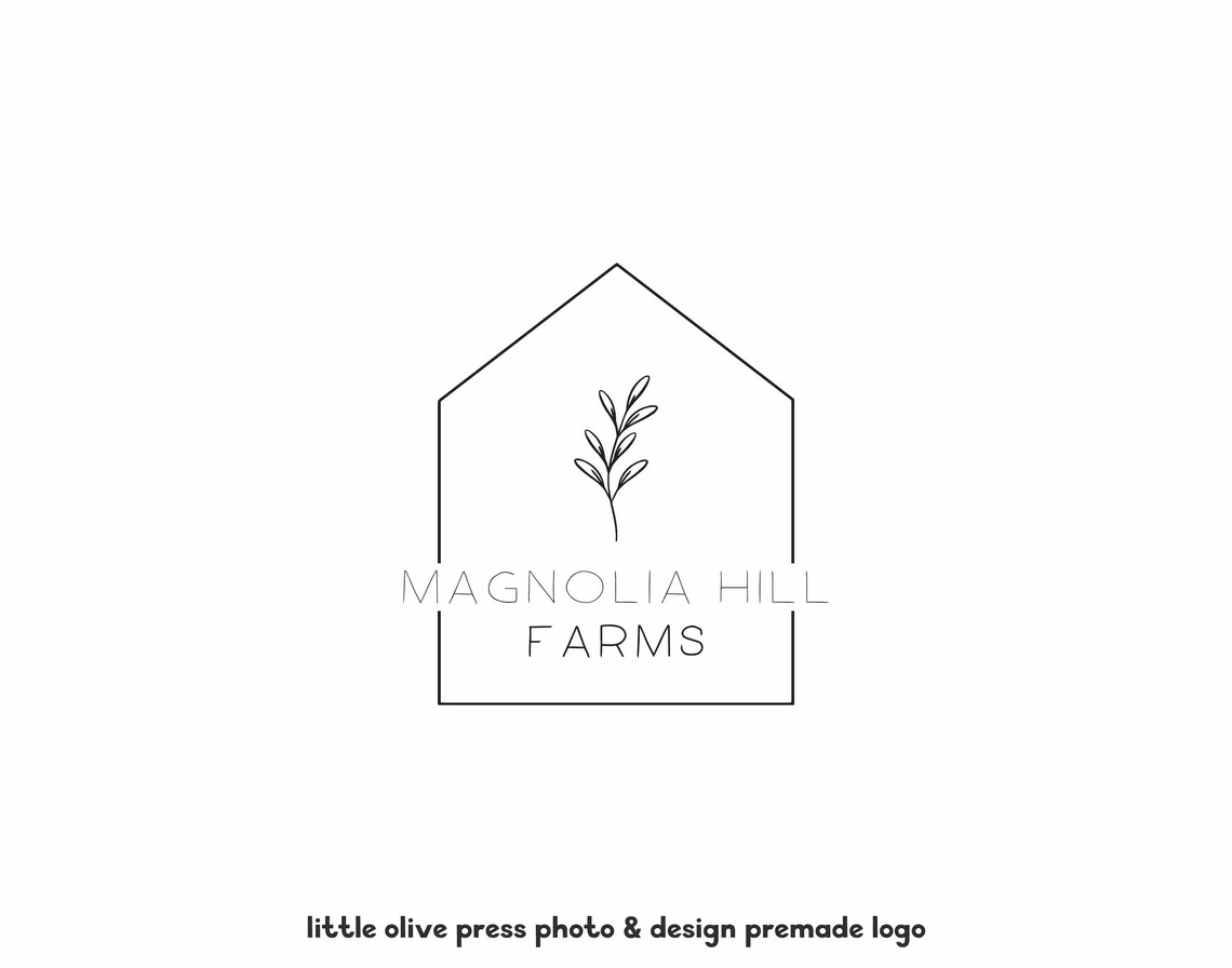 Premade Logo Farmhouse House Watermark Photography Realtor Vintage ...