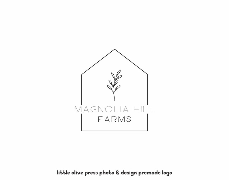 Premade Logo Farmhouse House Watermark Photography Realtor - Etsy