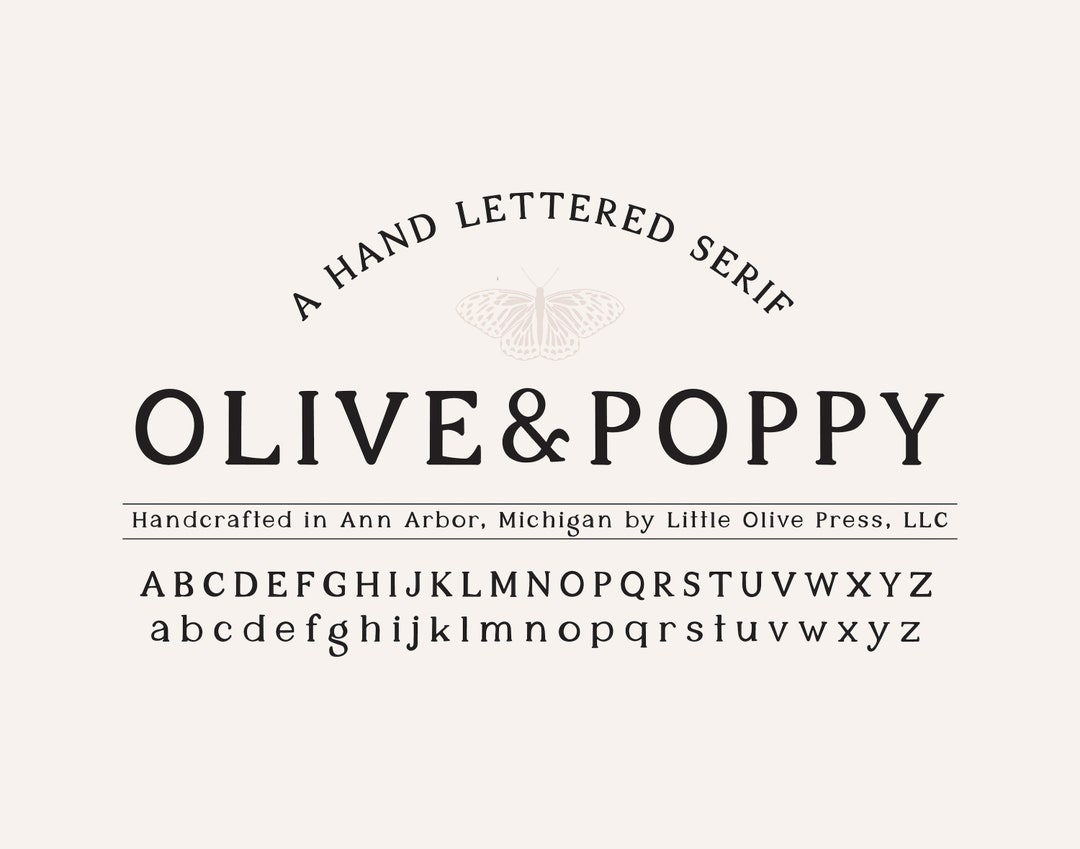 Olive&poppy Font - Serif Font, Modern Font, Boho Font, Branding Font ...