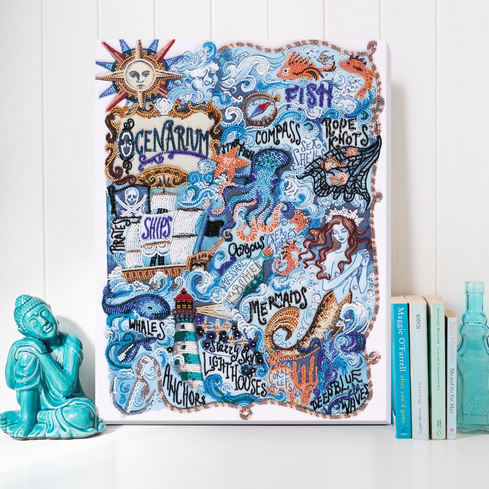 Secrets of the Ocean Beading Embroidery Kit FREE SHIPPING Sea Creatures ...