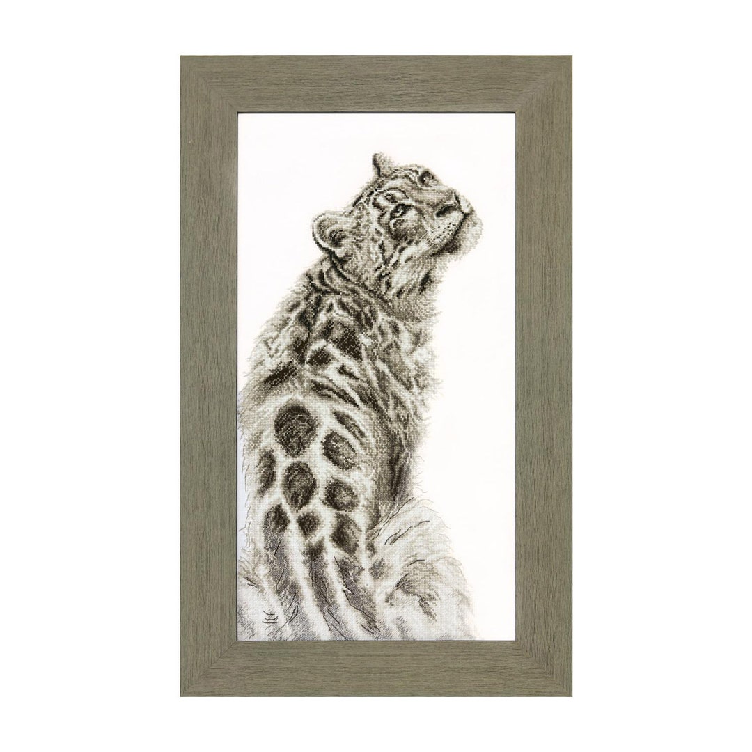 Snow Leopard Cross Stitch Embroidery Kit *** FREE SHIPPING Big Cat ...
