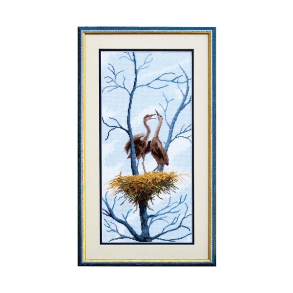 Stork Baby Cross Stitch - Etsy