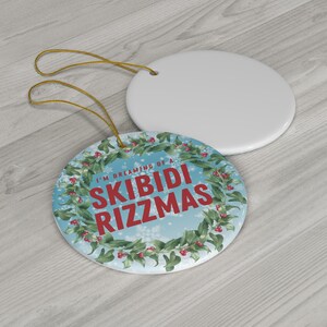 Skibidi Rizzmas White Christmas Ceramic Ornament Fun Holiday Décor ...