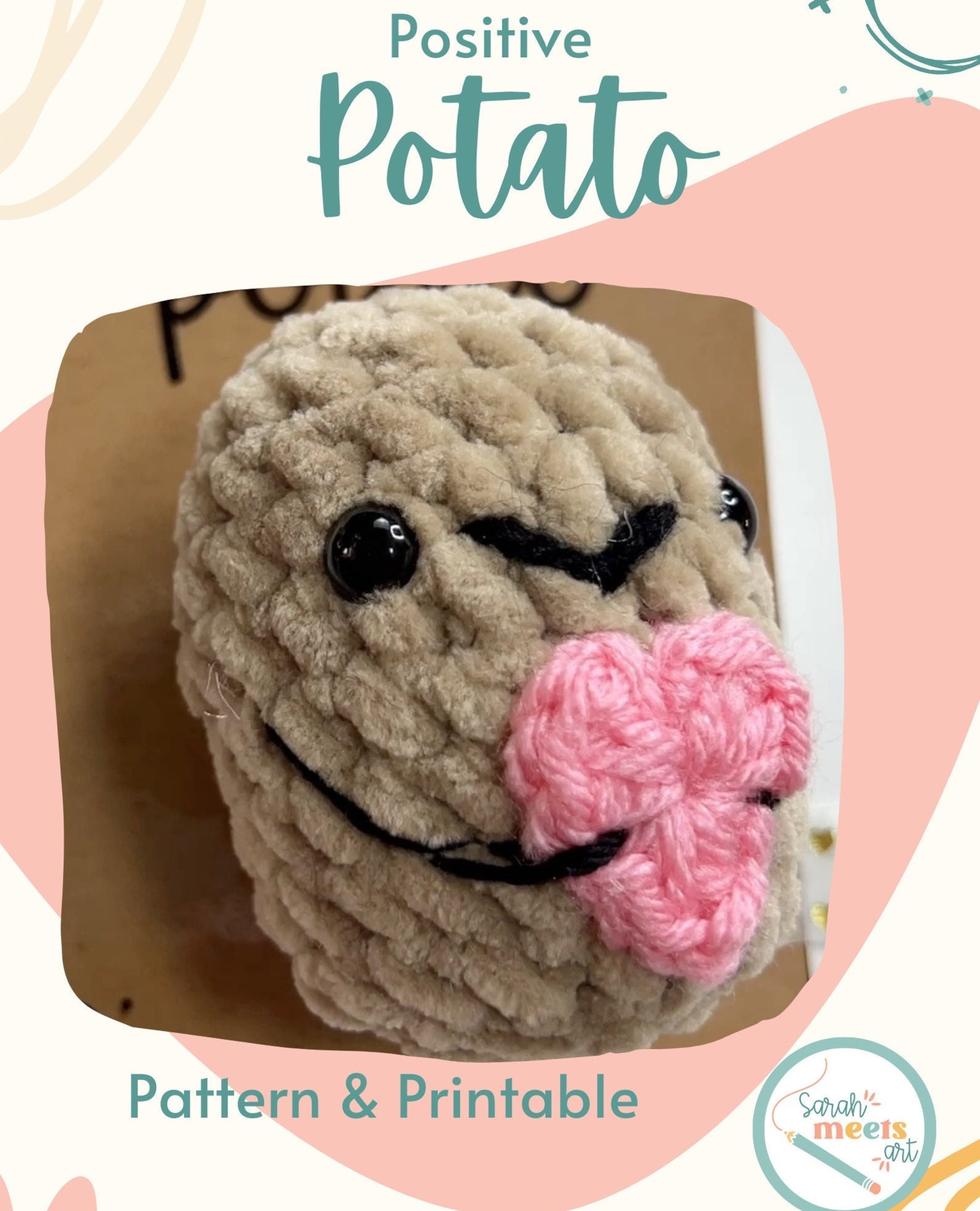 Positive Potato Amigurumi Crochet Pattern With Bonus Printables Digital ...