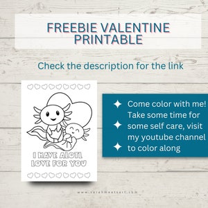 Adorable Axolotl Valentines and Coloring Pages - PDF Printable Coloring ...
