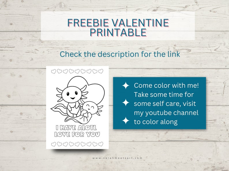 Adorable Axolotl Valentines and Coloring Pages - PDF Printable Coloring ...