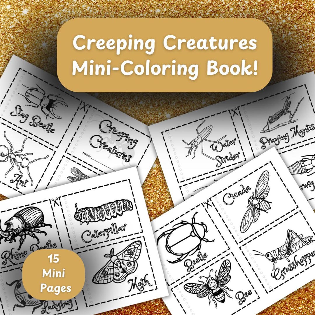 Bug Coloring Book for Kids – Creeping Creatures Activity (PDF Digital ...