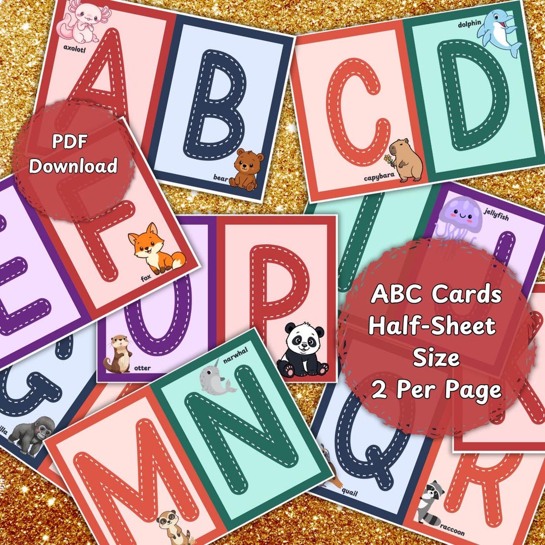 Animal ABC Cards, Preschool Alphabet Poster (digital Download) - Etsy