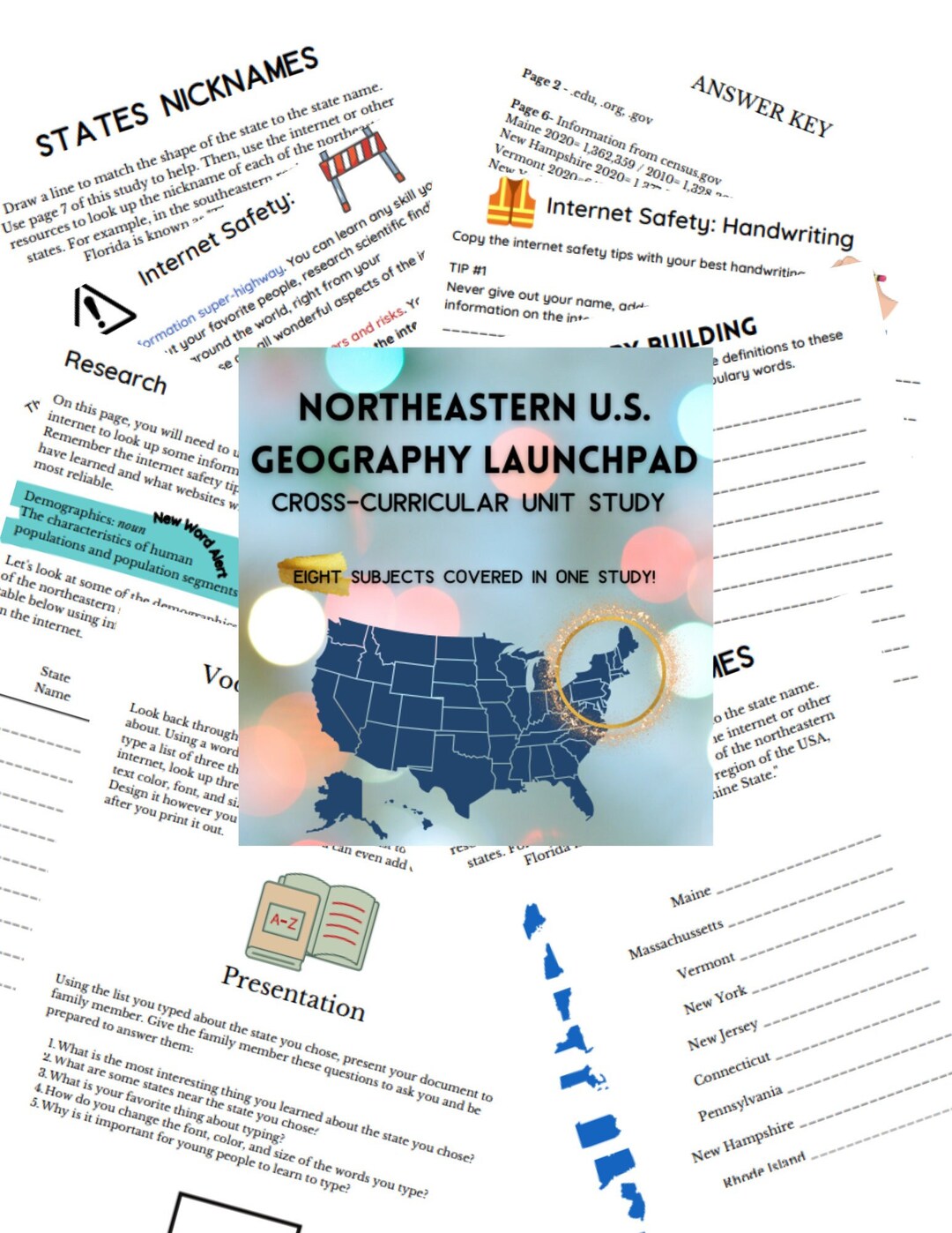 Northeastern US Geography Unit Study - 10 Pages - Middle Grades ...