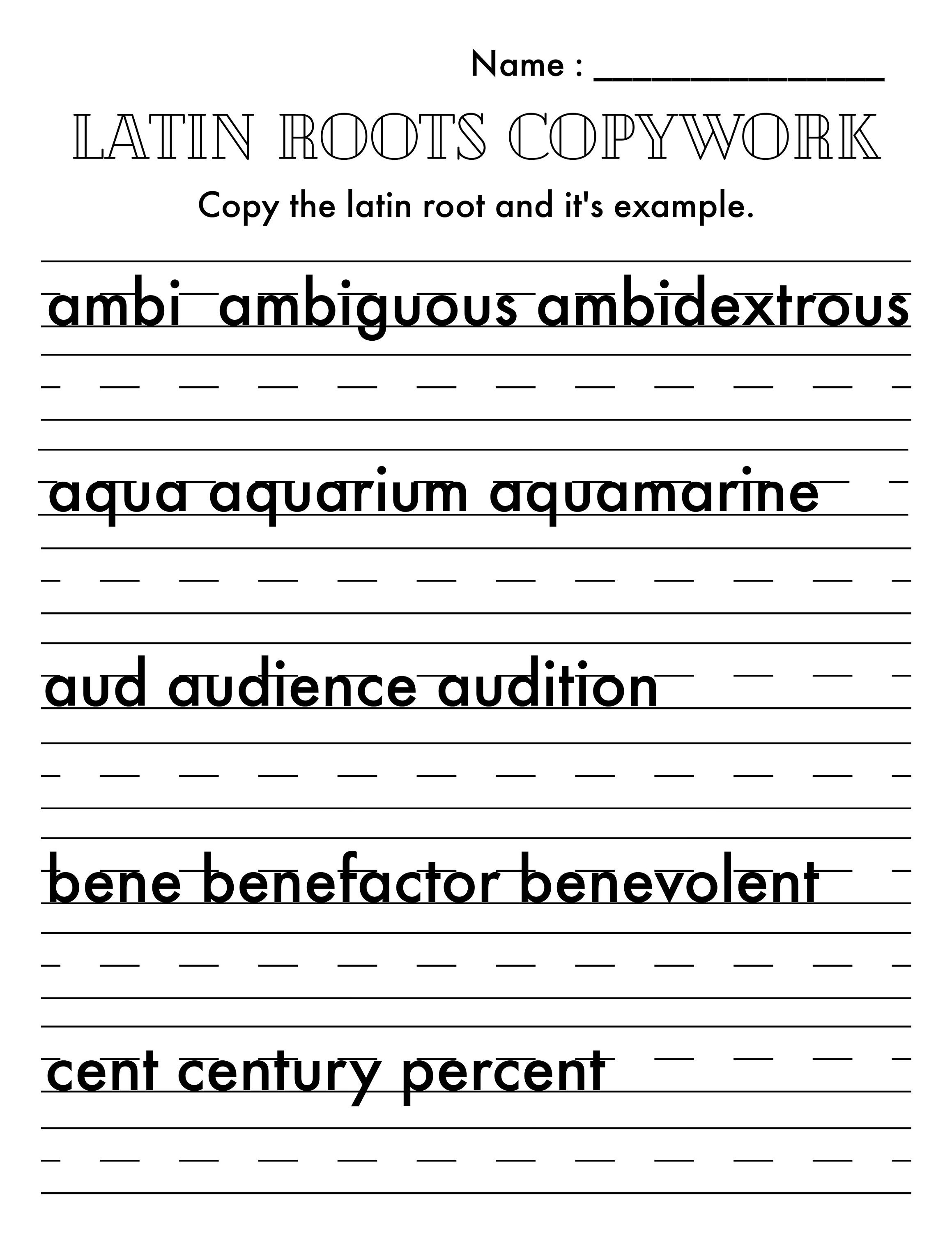 Latin Copy Work Homeschool Handwriting Practice Classical Education ...