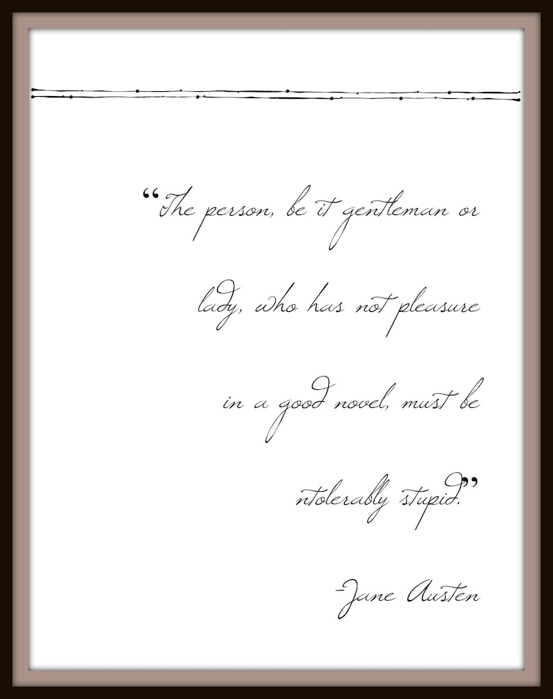Jane Austen Quote Printable Digital Item Instant Art - Etsy
