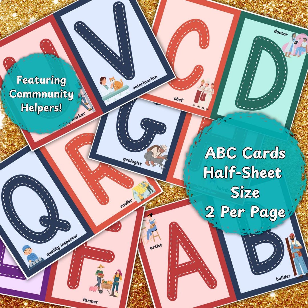 ABC Cards, Jobs and Community Helpers Lesson, Preschool Alphabet Poster ...