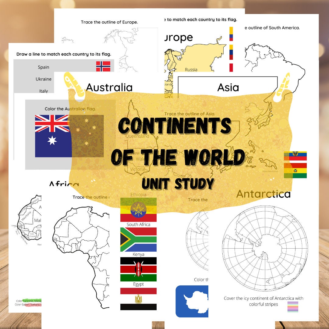 Continents of the World Geography Unit Study - 25 Pages - With Answer ...