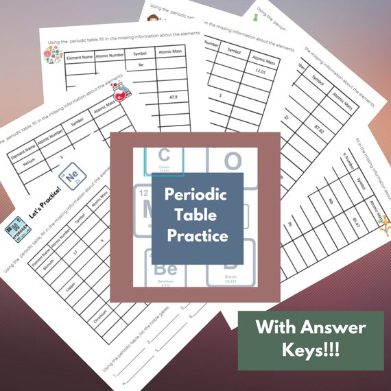 Periodic Table Practice Worksheet