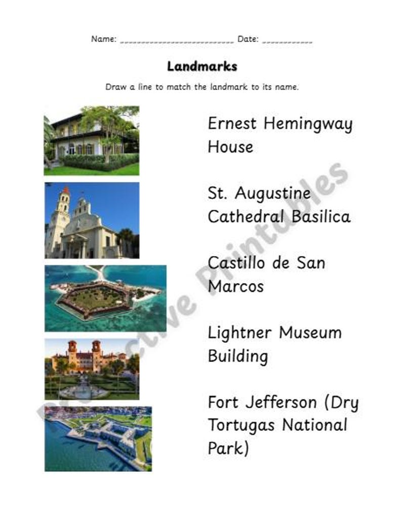 Florida Geography Unit Study: History Lesson, Map Activities (PDF) - Etsy