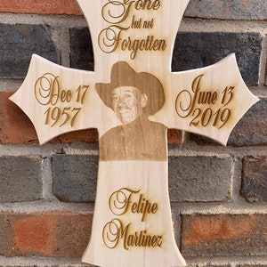 Personalized Photo Cross Decor Memory Cross Engraved Wood Photo Easter ...