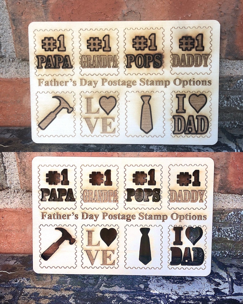 Personalized Engraved Wood Postcard - Father's Day Gift From Child - Etsy