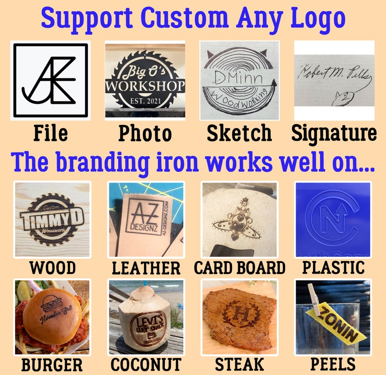 Personalized Logo Branding Iron, Woodworking Tools, Custom Wood Burning ...