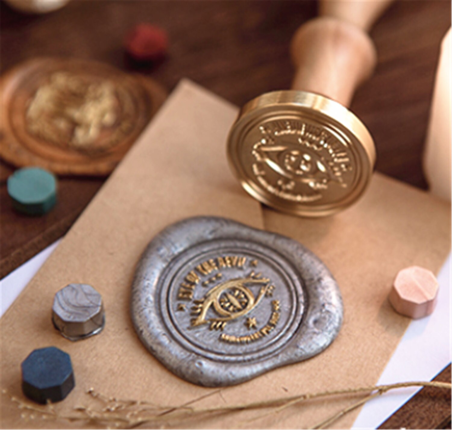 Mountains and Moon Wax Seal Stamp-Personalized Wedding Initials Wax ...