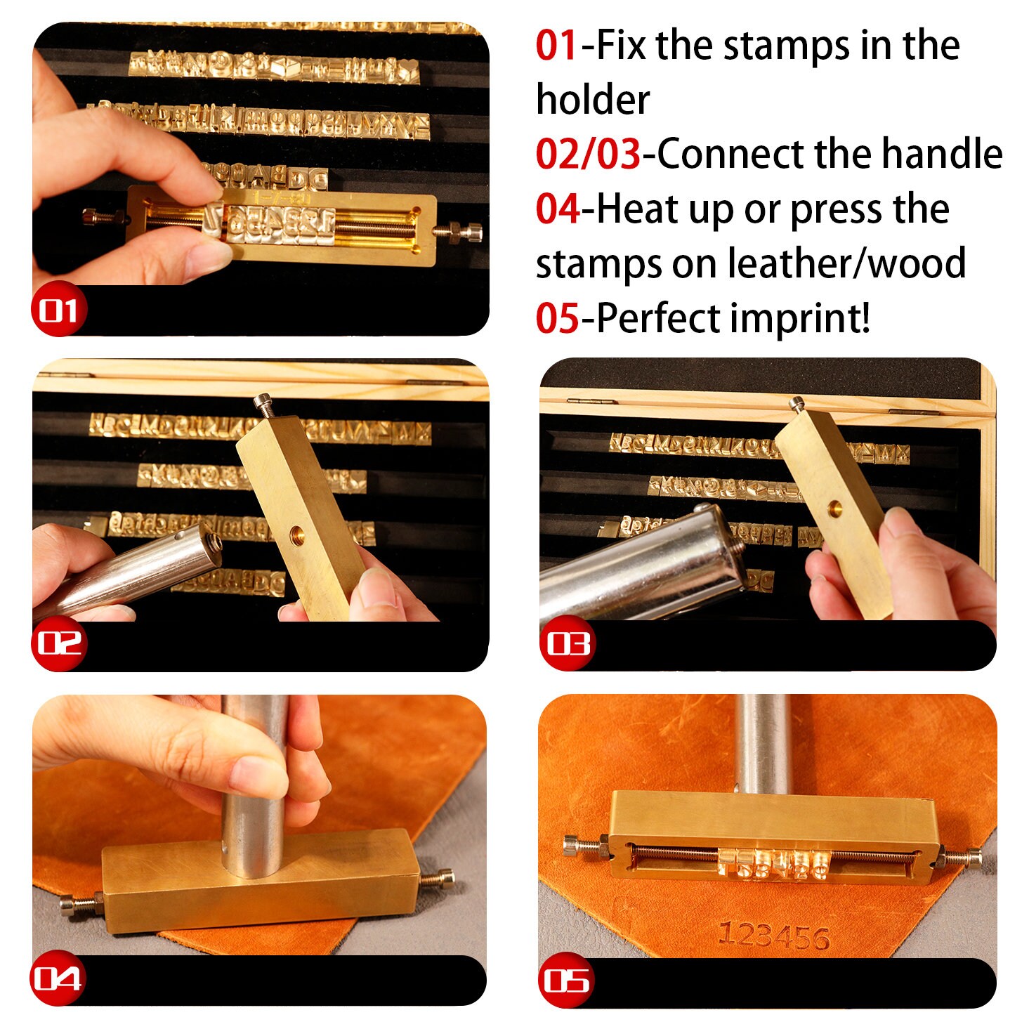 Interchangeable Alphabet Leather Stamp, Custom Branding Iron for Wood ...