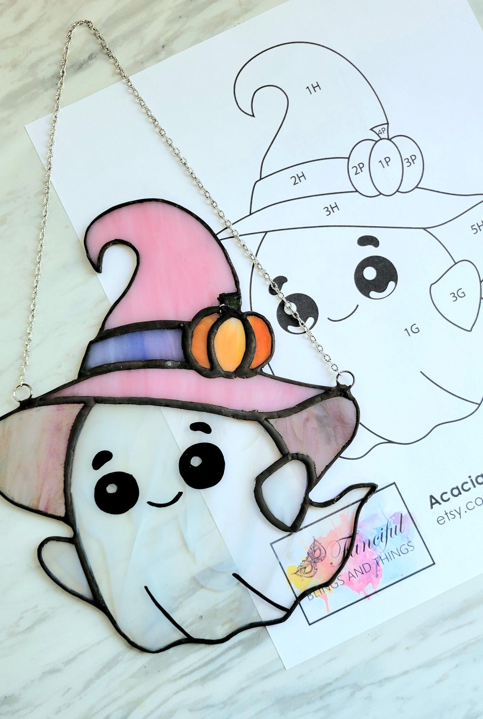 Cute Ghost Stain Glass Pattern - Etsy