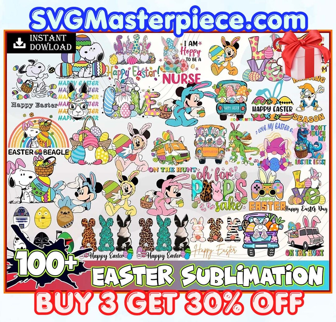 Bundle Mouse and Friends Easter Png, Happy Easter, Mouse Easter Png ...