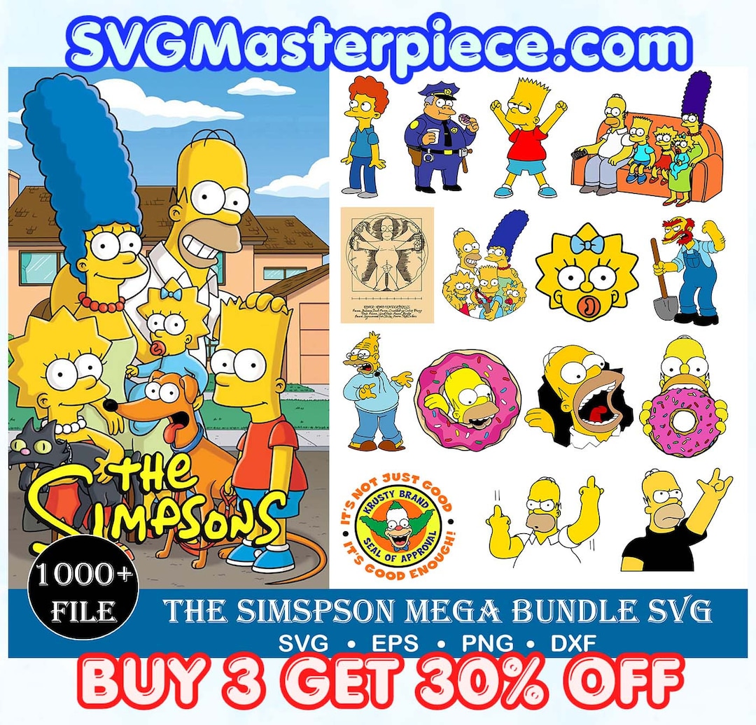 Simpsons Png Svg Clip Art Bundle,simpsons Svg Cut Files for Cricut ...