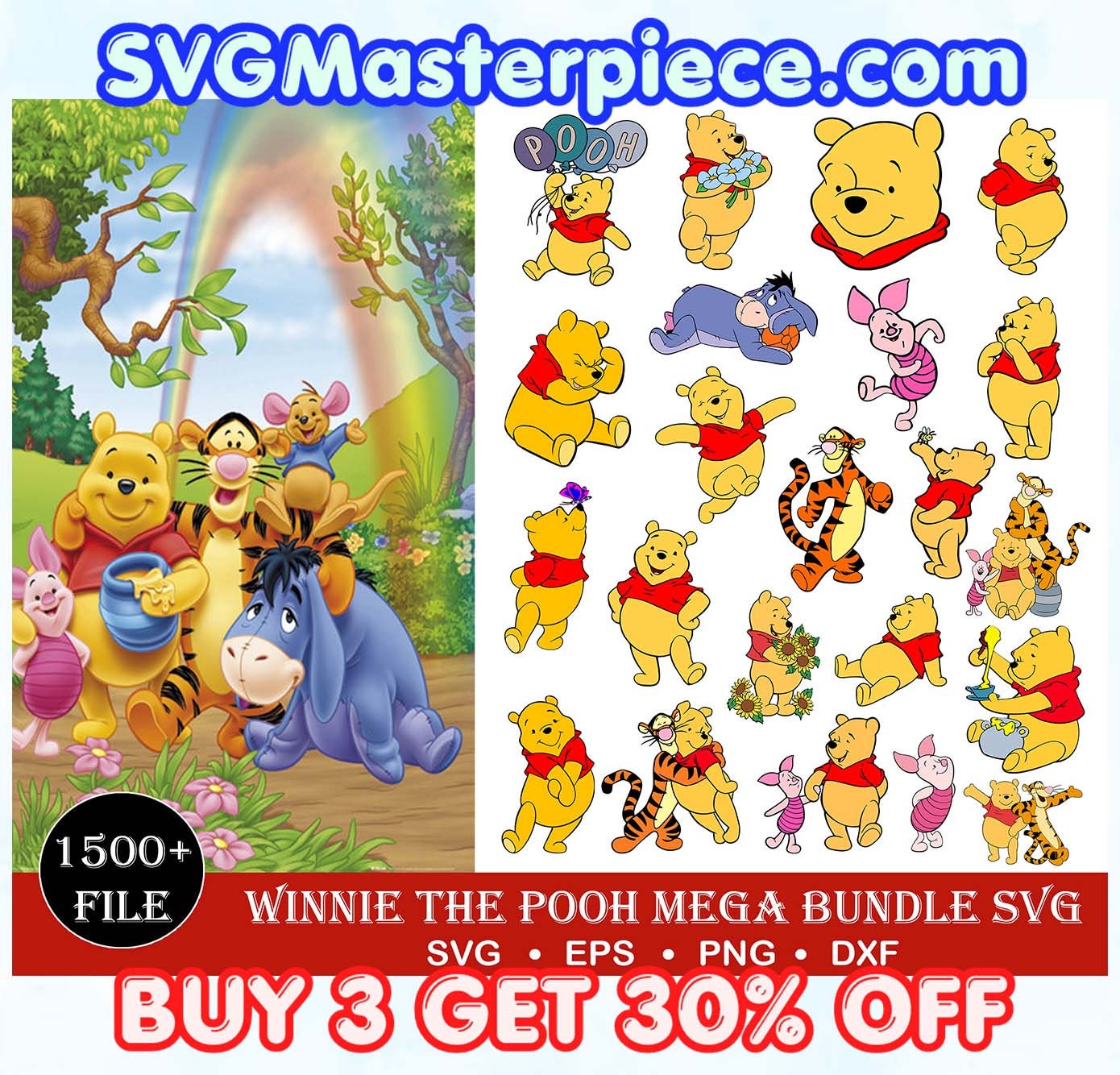 Mega Pooh Bundle SVG Pooh SVG Bundle Bundle Layered Svg Winnie the Pooh ...