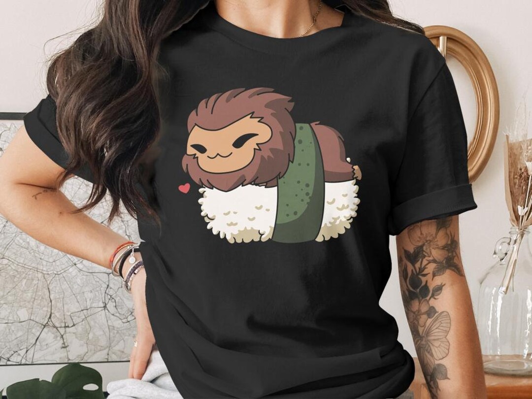 Cute Sushi Bigfoot Sasquatch T-shirt, Japanese Anime Gift, Kawaii Anime ...