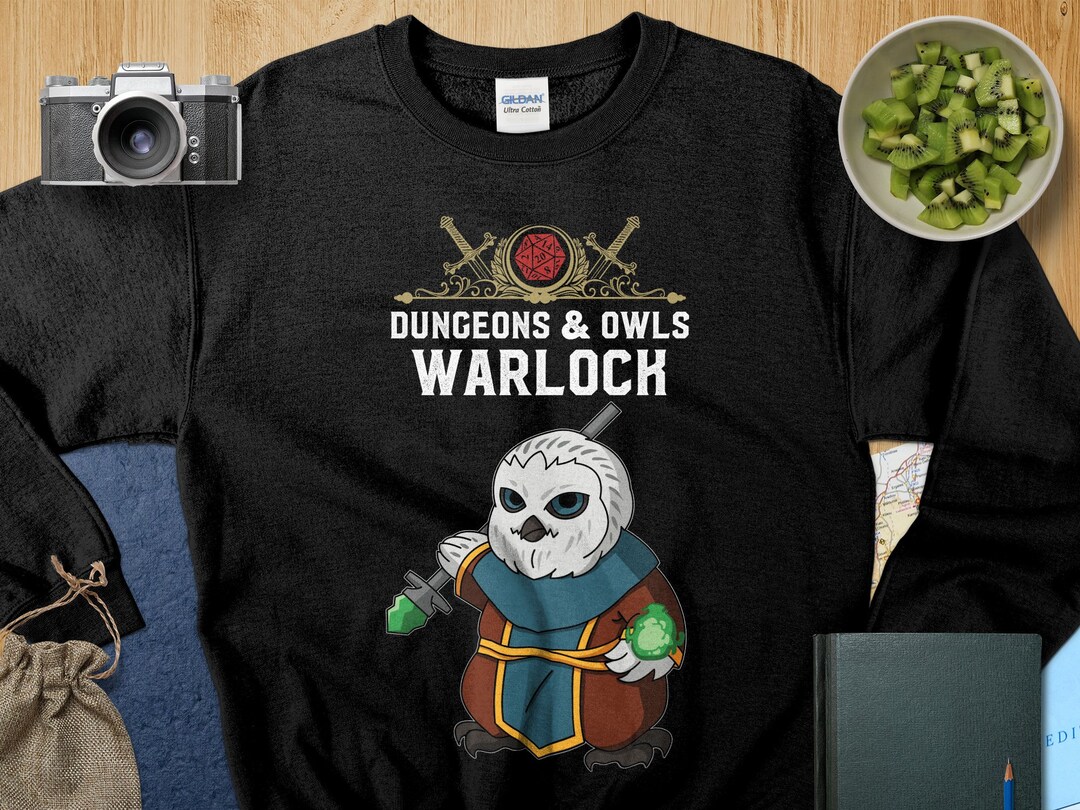 Dungeons and Owls Warlock Shirt DND Inspired Gift D&D Fans Tabletop D20 ...